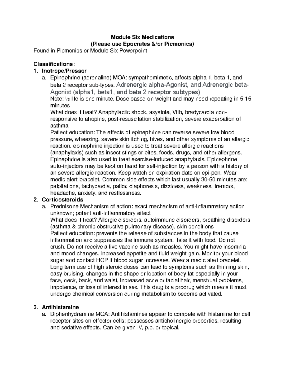 NUR115 Module Six Medications - Module Six Medications (Please use ...
