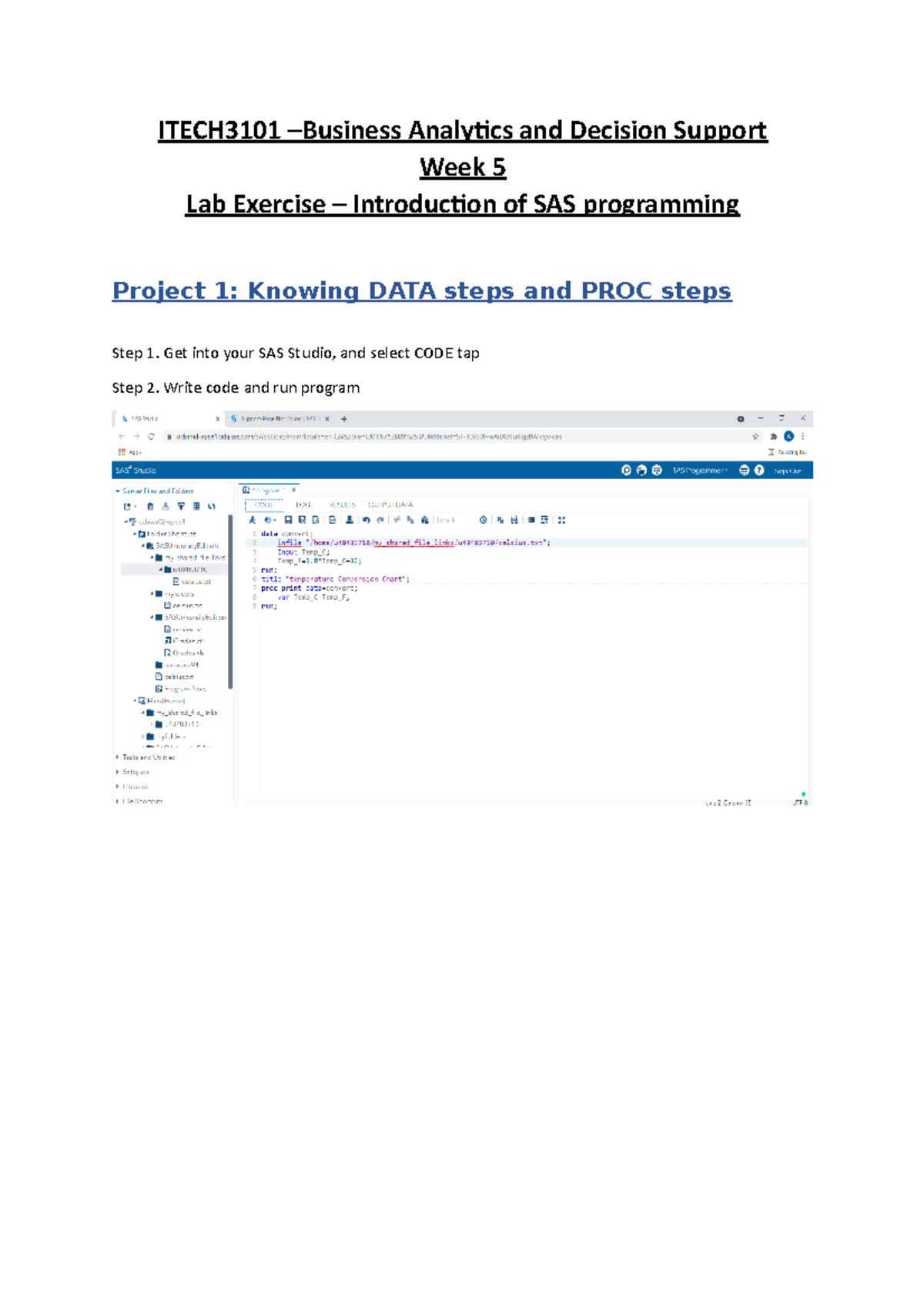 Itech 3101 WEEK 5 30364821 - ITECH3101 –Business Analytics and Decision ...