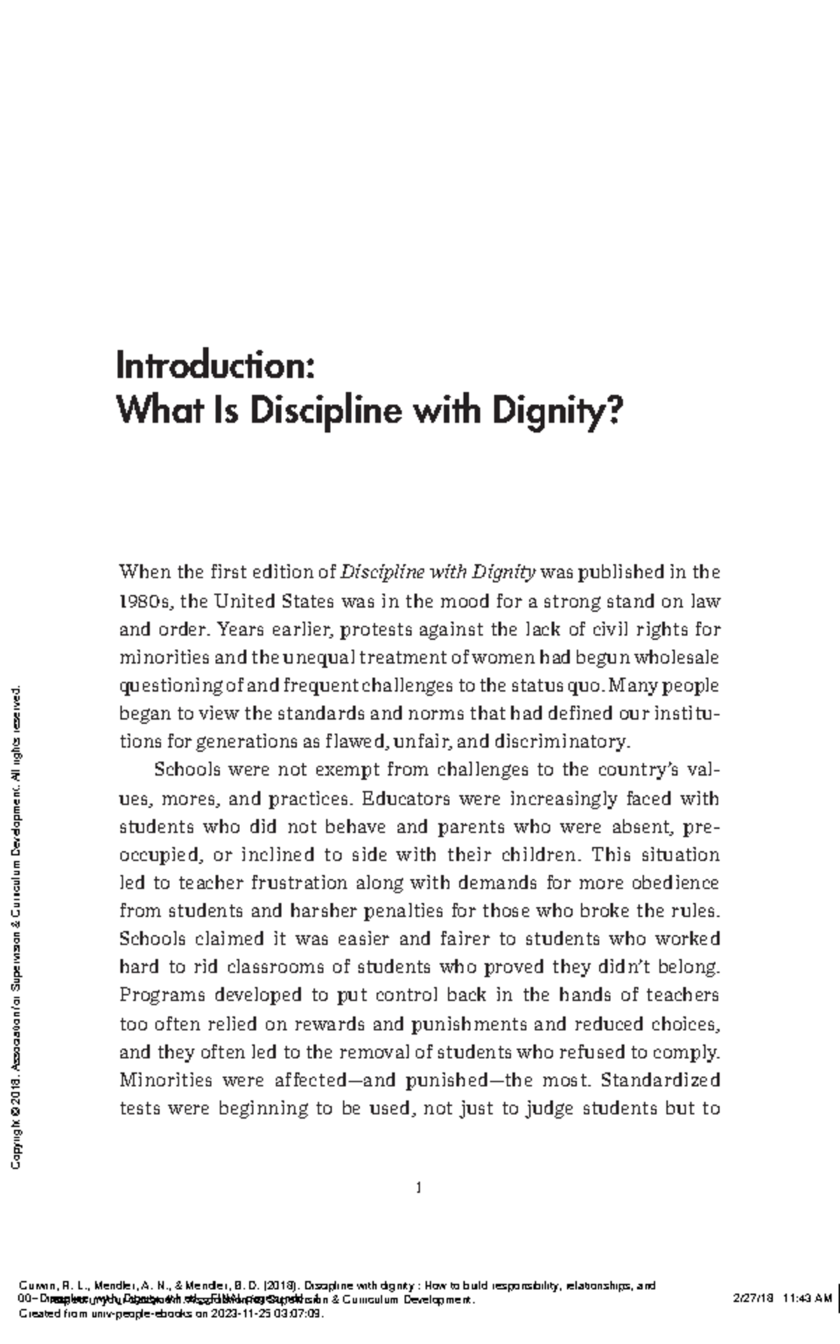 Discipline with Dignity How to Build Responsibilit - 1 Introduction ...