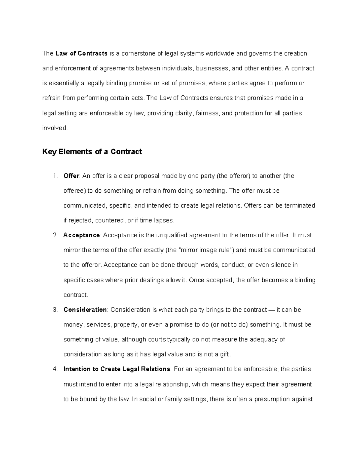 Contracts - Contract law in detailed explanation - class notes - The ... Contracts - Contract law in detailed explanation - class notes - The ...
