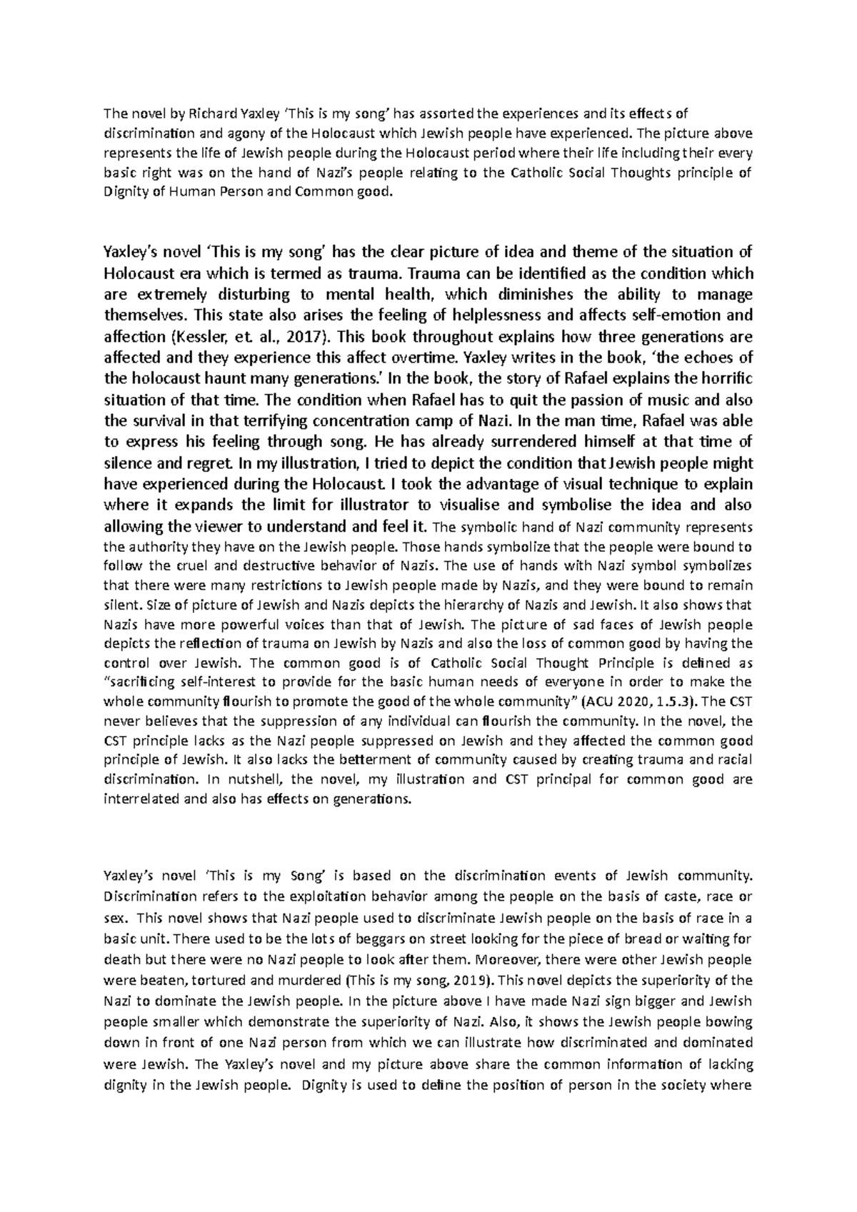 Assignment - The novel by Richard Yaxley ‘This is my song’ has assorted ...