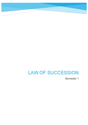 [Solved] Rules of intestate succession - Law of Succession (PSU3861 ...