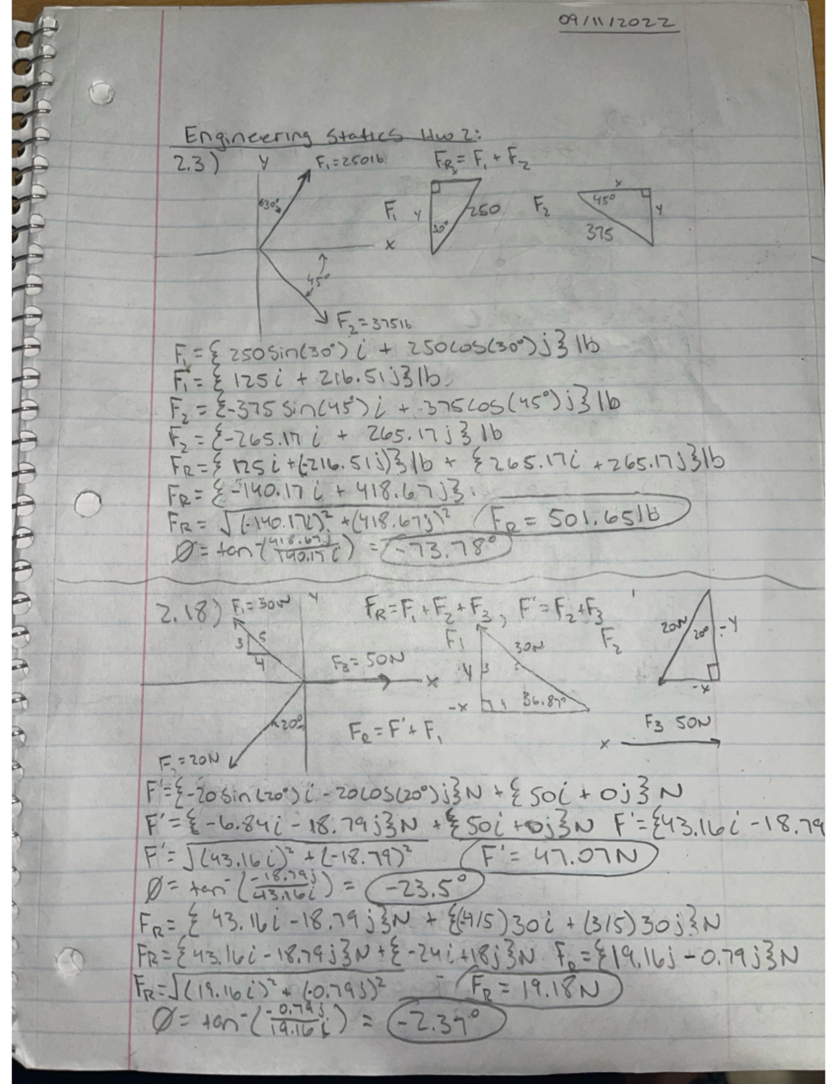 Engineering statics HW2 (pg1) - EGR 211 - Studocu