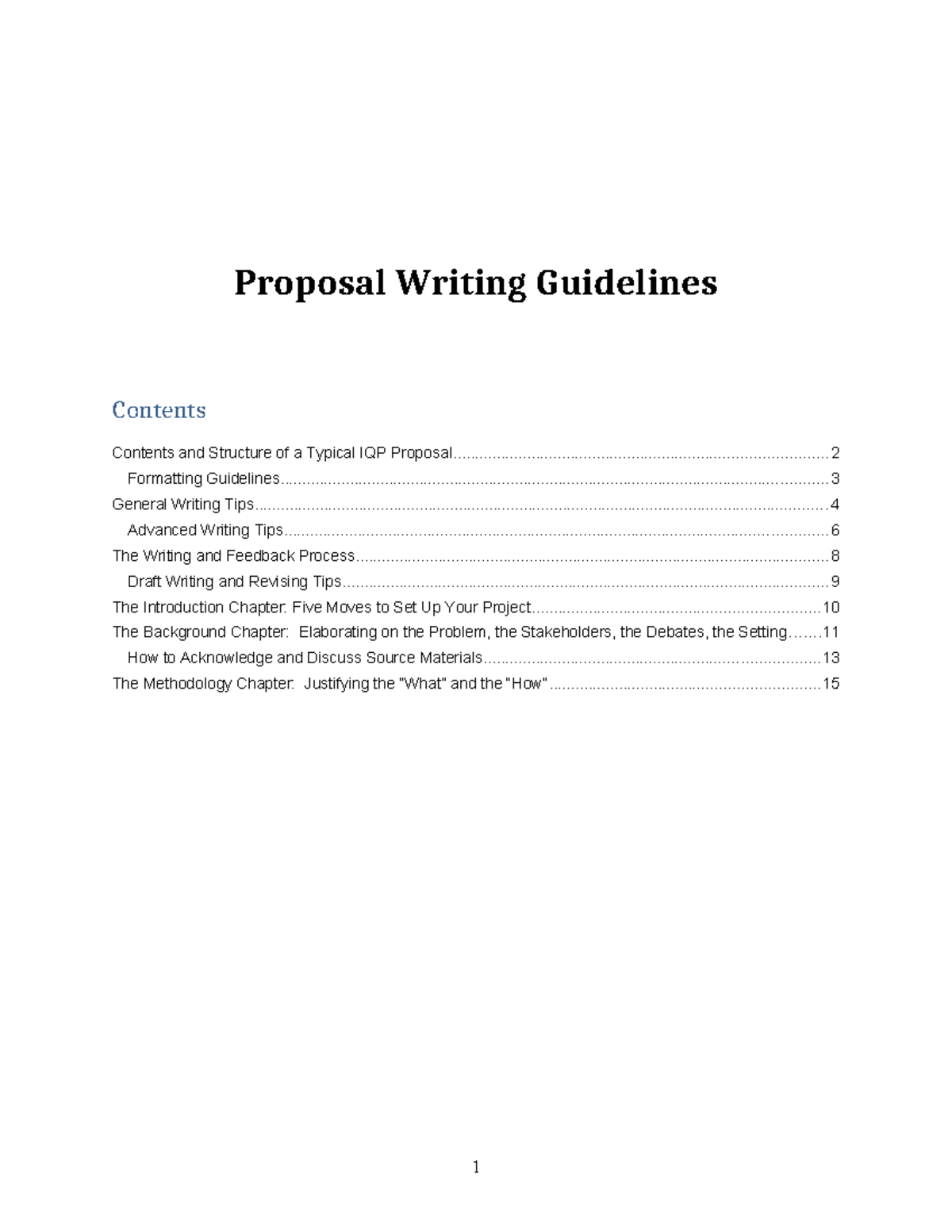 Proposal Handbook [ Tuler] - Proposal Writing Guidelines Contents and ...