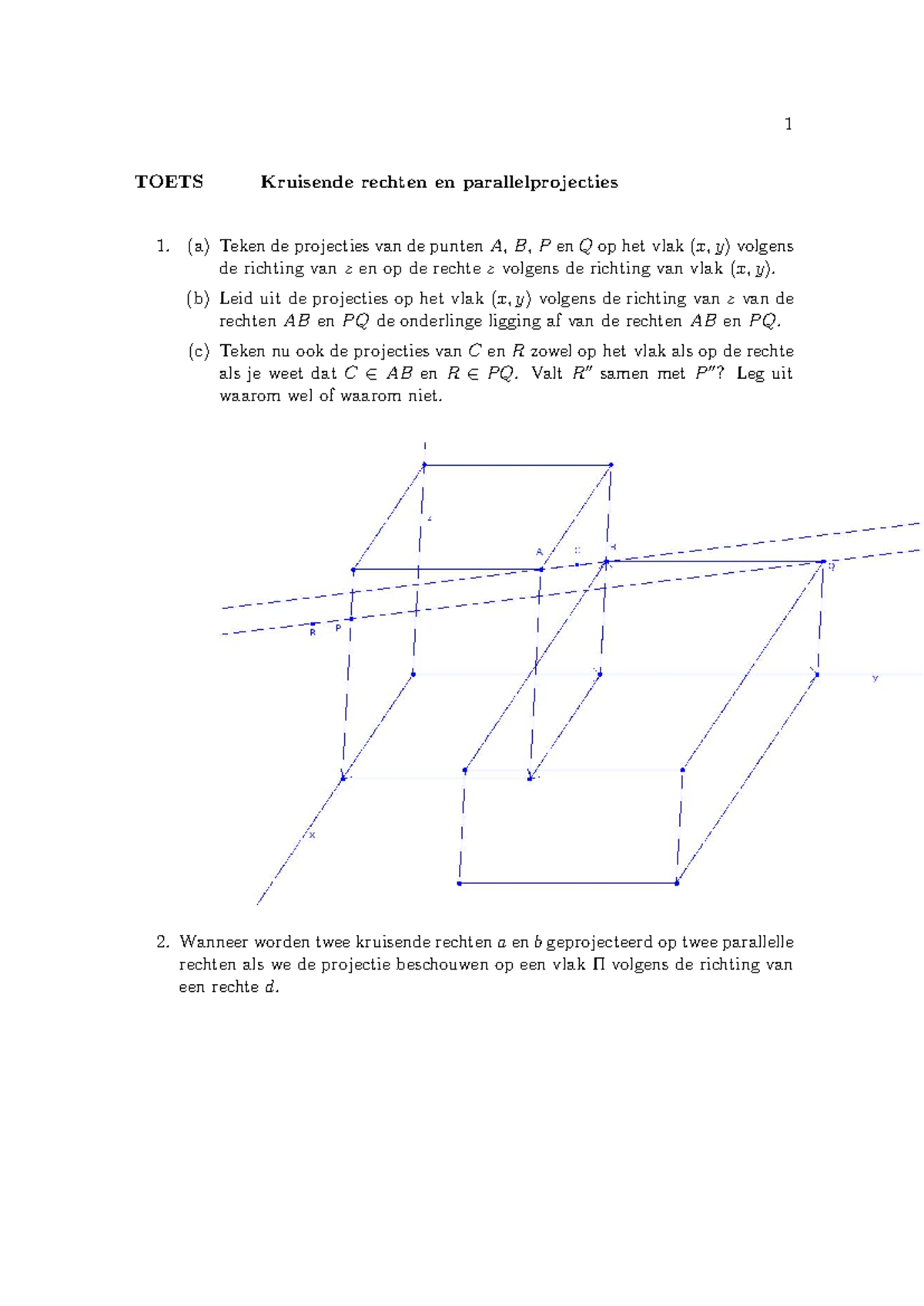 T-rm1-05b - ruimtemeetkunde - 1 TOETS Kruisende rechten en ...