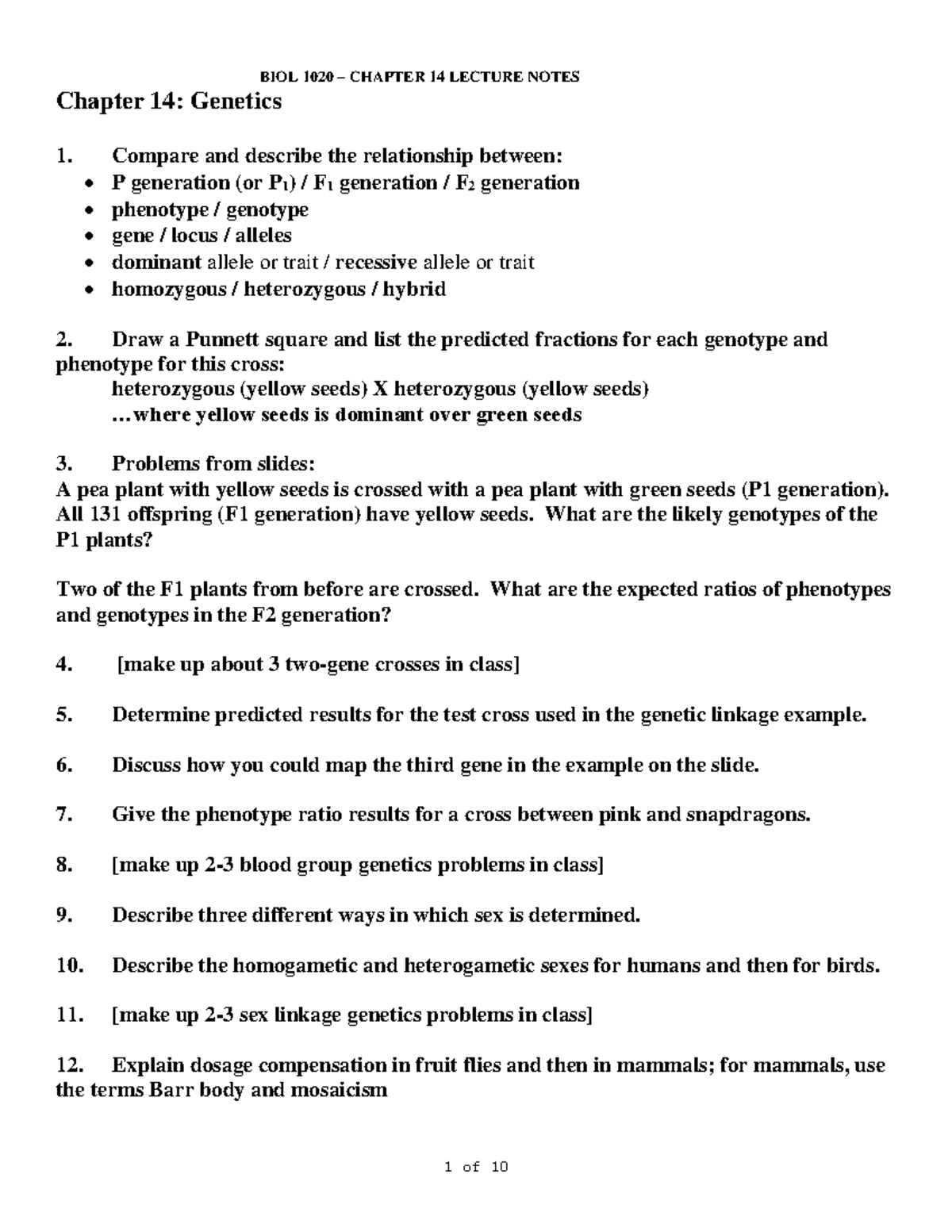 Genetics 2 - Made easier to understand - Chapter 14: Genetics 1 ...