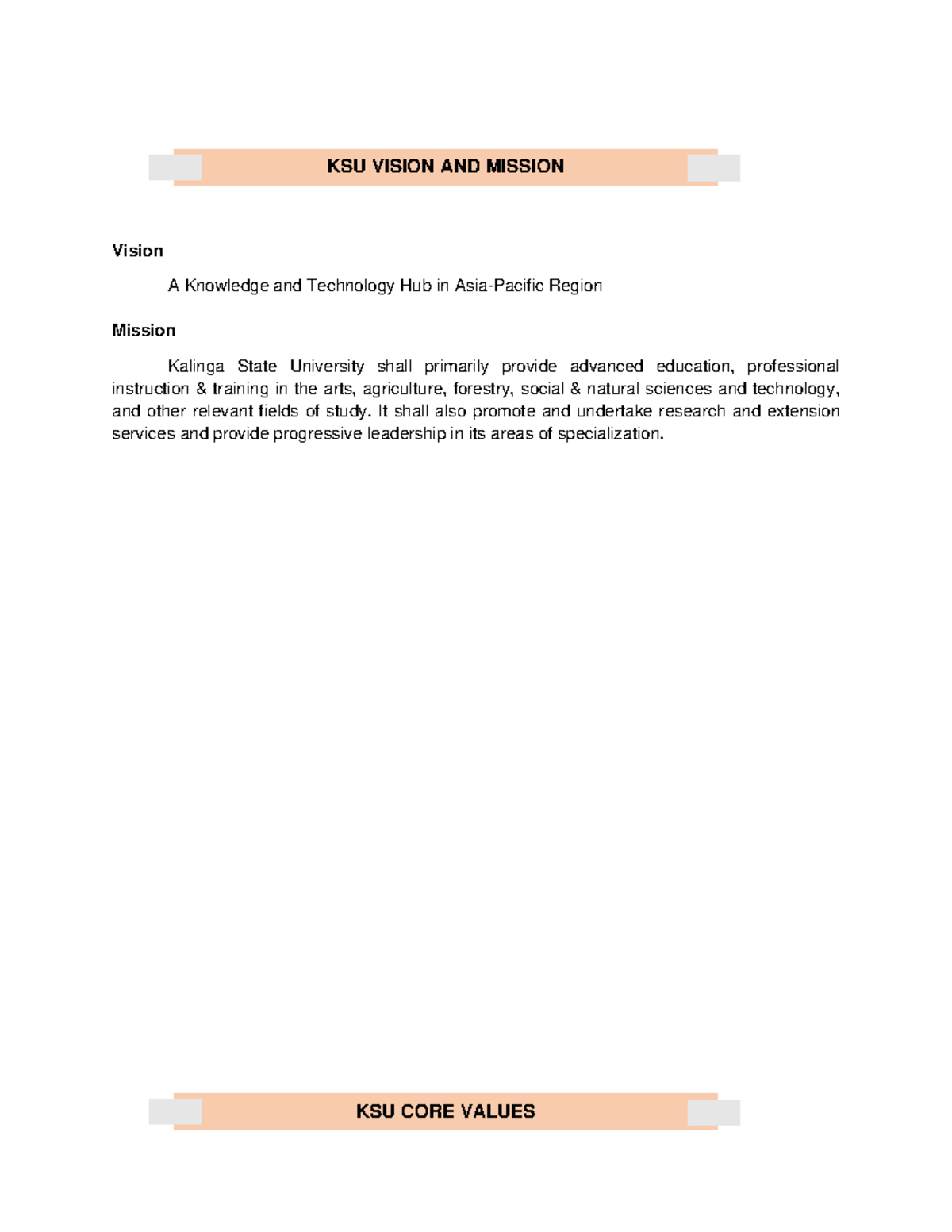 VMGO - Vision A Knowledge and Technology Hub in Asia-Pacific Region ...
