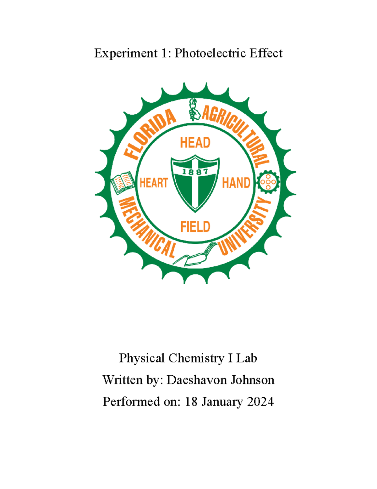 PChem 2 Experiment 1 - Physical chemistry 2 lab 1 - Experiment 1 ...