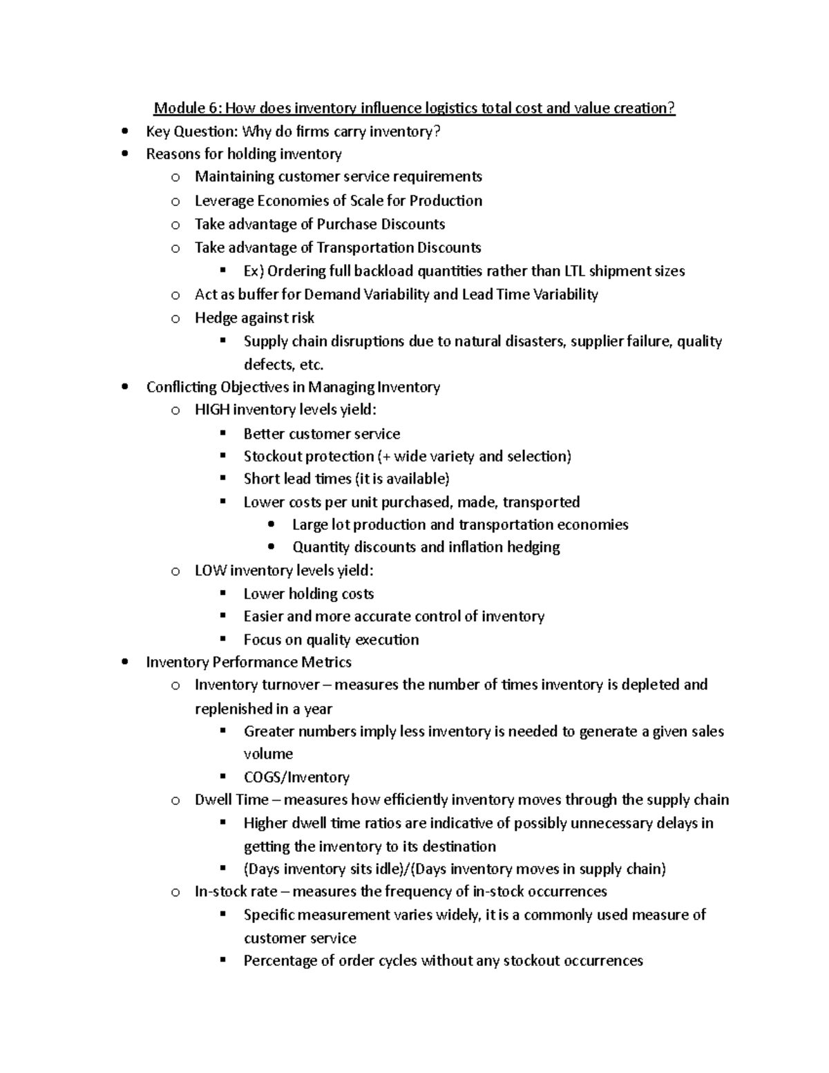 Module 6 notes - Michael Knemeyer powerpoint chapter 6 - Module 6: How ...