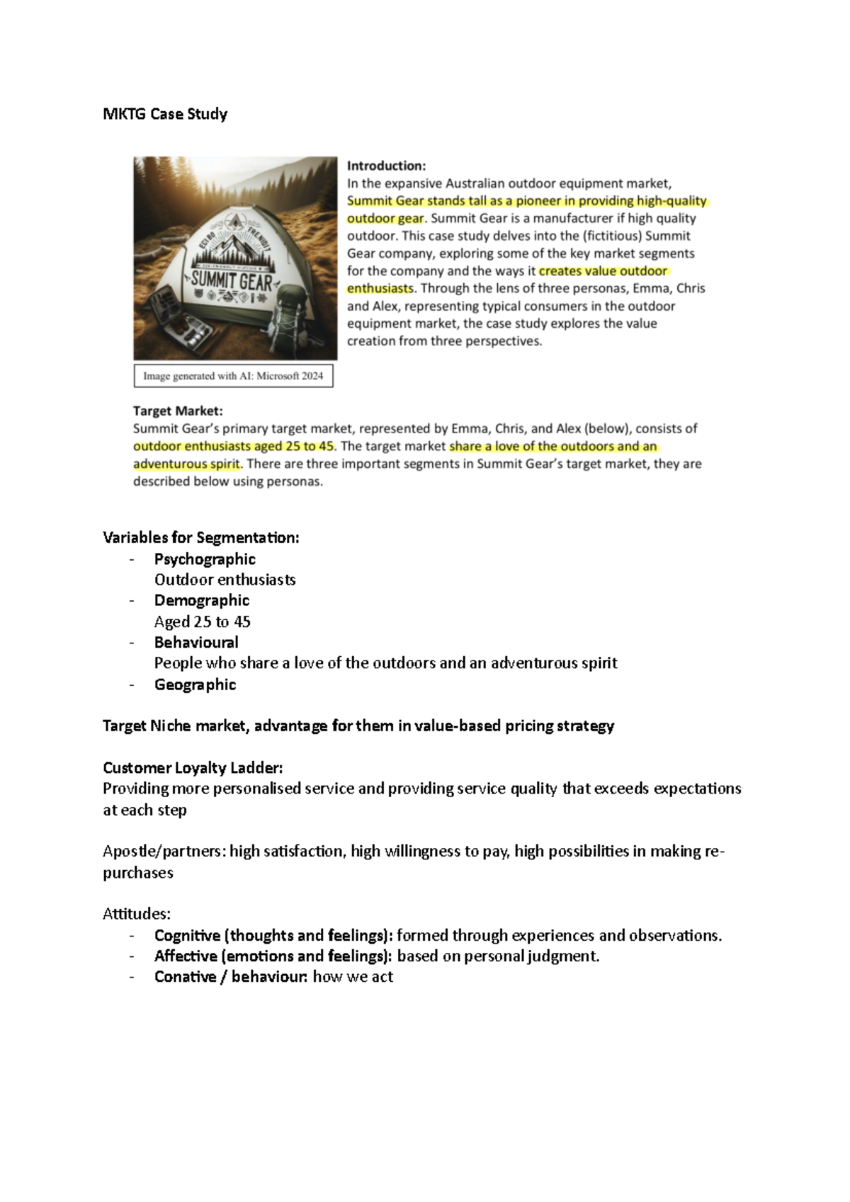 MKTG Case Study Exam - MKTG Case Study Variables for Segmenta9on ...