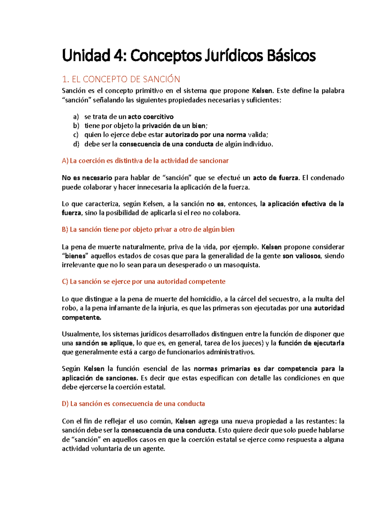 Intro derecho 4,5,6 - Unidad 4: Conceptos Jurídicos Básicos 1. EL ...