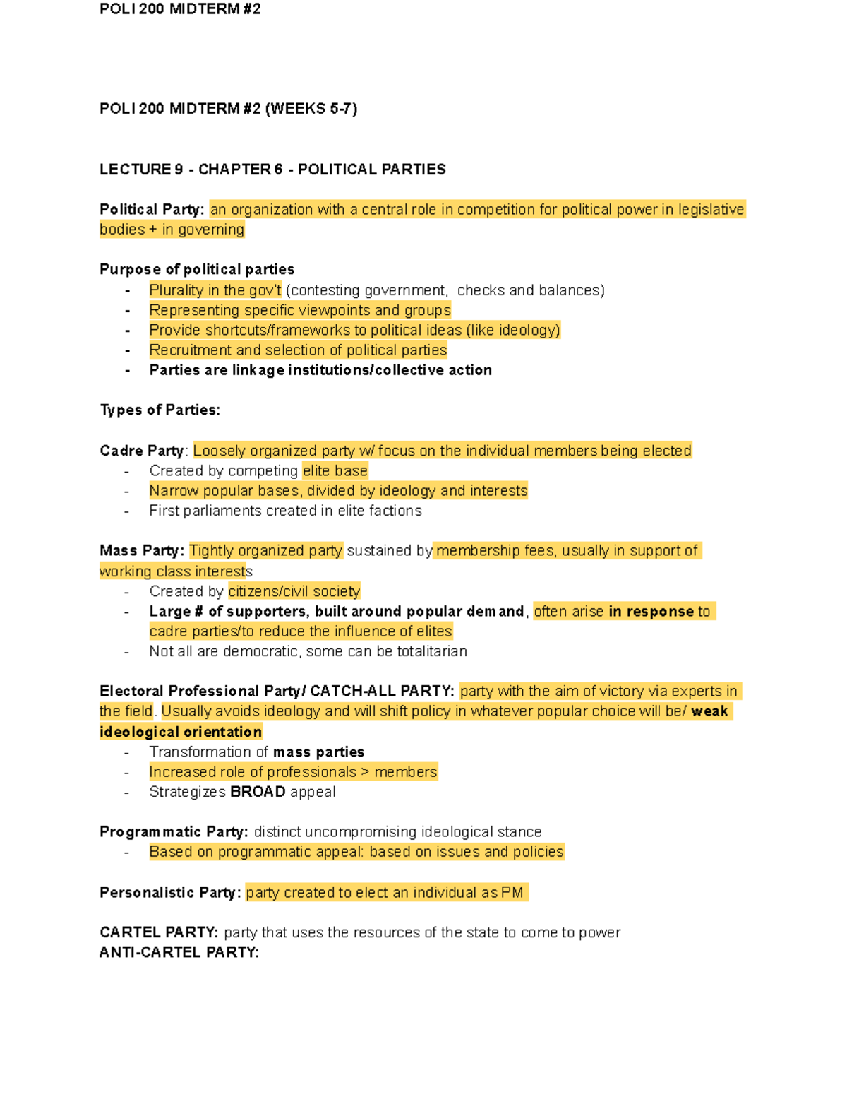 POLI 200 Midterm #2 ( Weeks 5-7) - POLI 200 MIDTERM POLI 200 MIDTERM ...