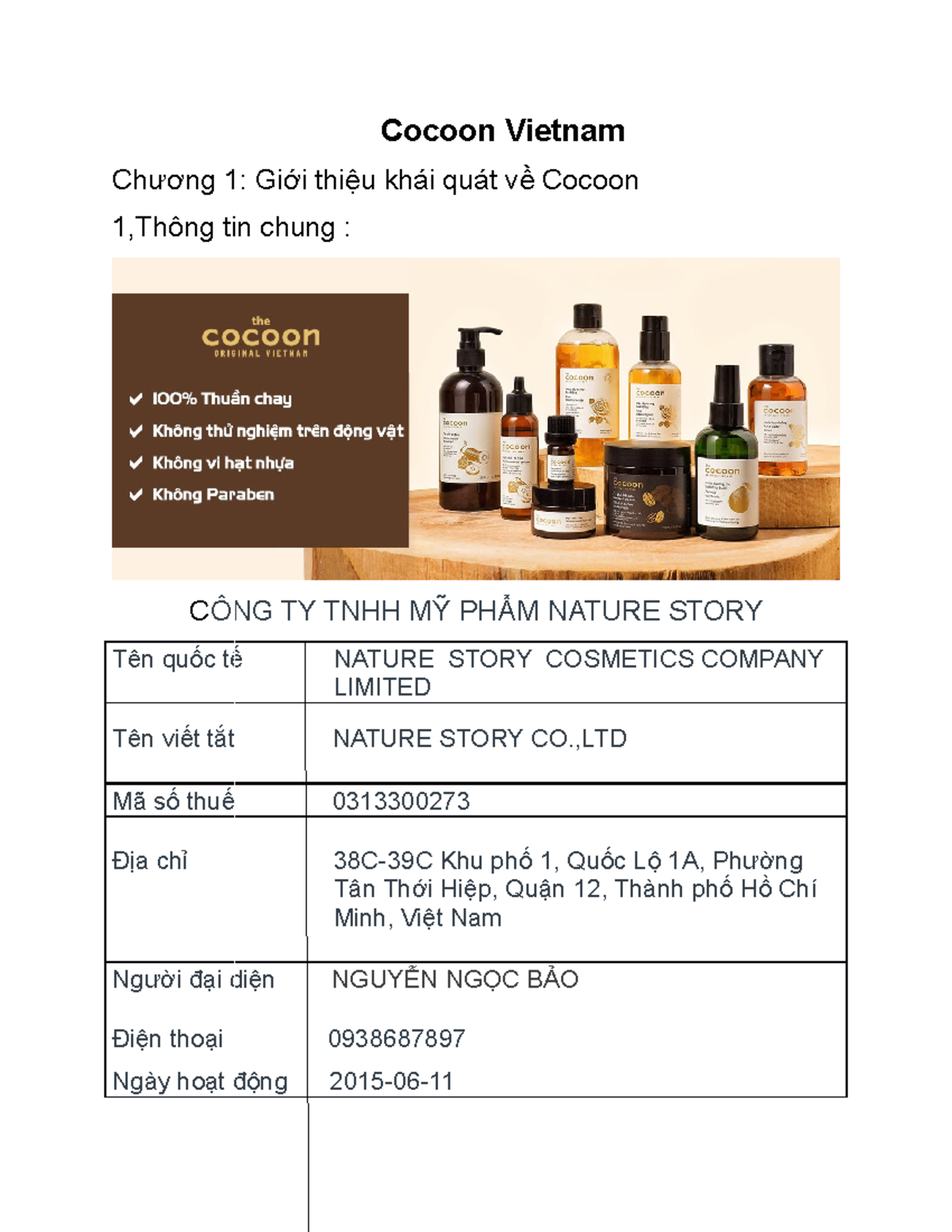 Chương 3- môi trrg nội bộ - Cocoon Vietnam Chương 1: Giới thiệu khái quát về Cocoon 1,Thông tin ...