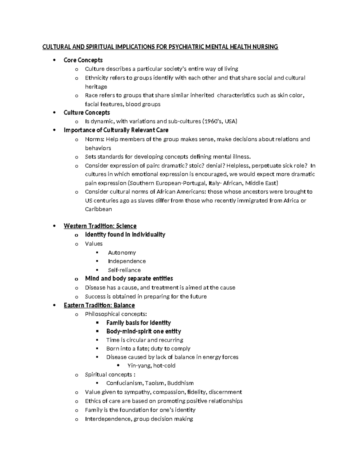 Cultural and Spiritual Implications for Psychiatric Mental Health ...