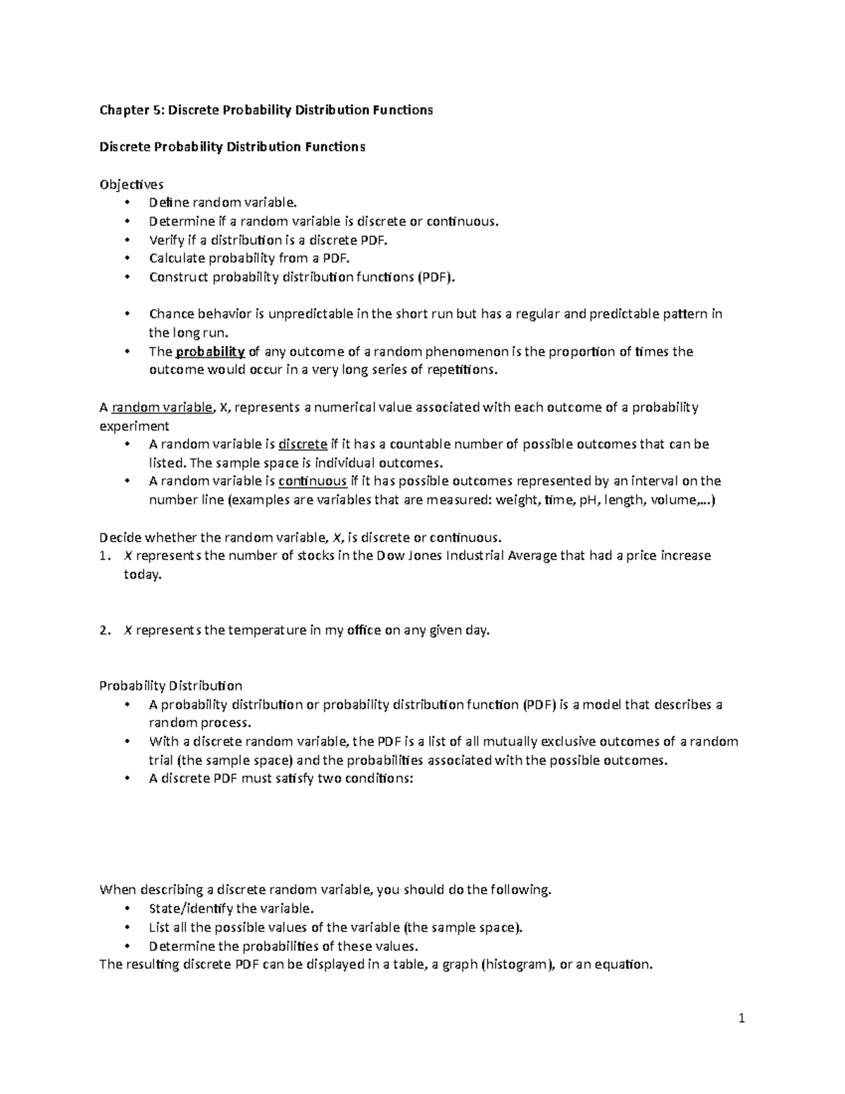 Lesson 15 PDF - Lecture notes 15 - Chapter 5: Discrete Probability ...