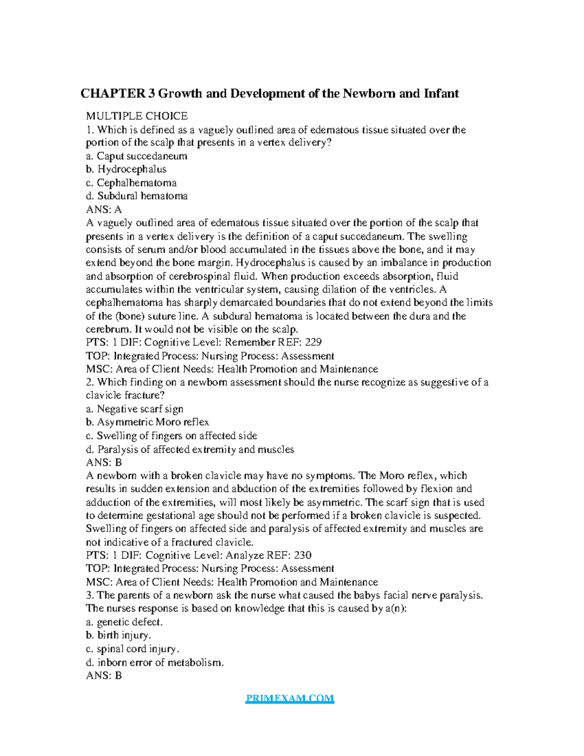 Chapter 3 - Nursing - CHAPTER 3 Growth and Development of the Newborn ...