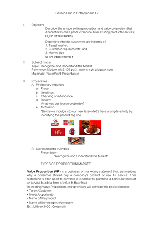 HALA Lesson PLAN - I. OBJECTIVES: a. Noting details from the story heard. b. Use frequently ...