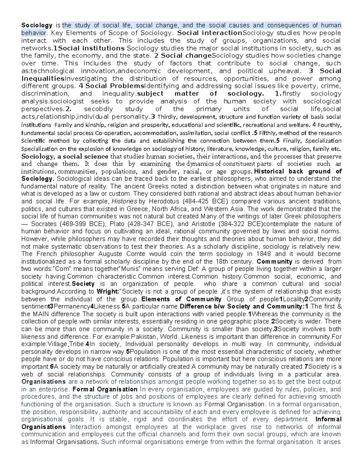 introduction to Sociology - Sociology is the study of social life ...