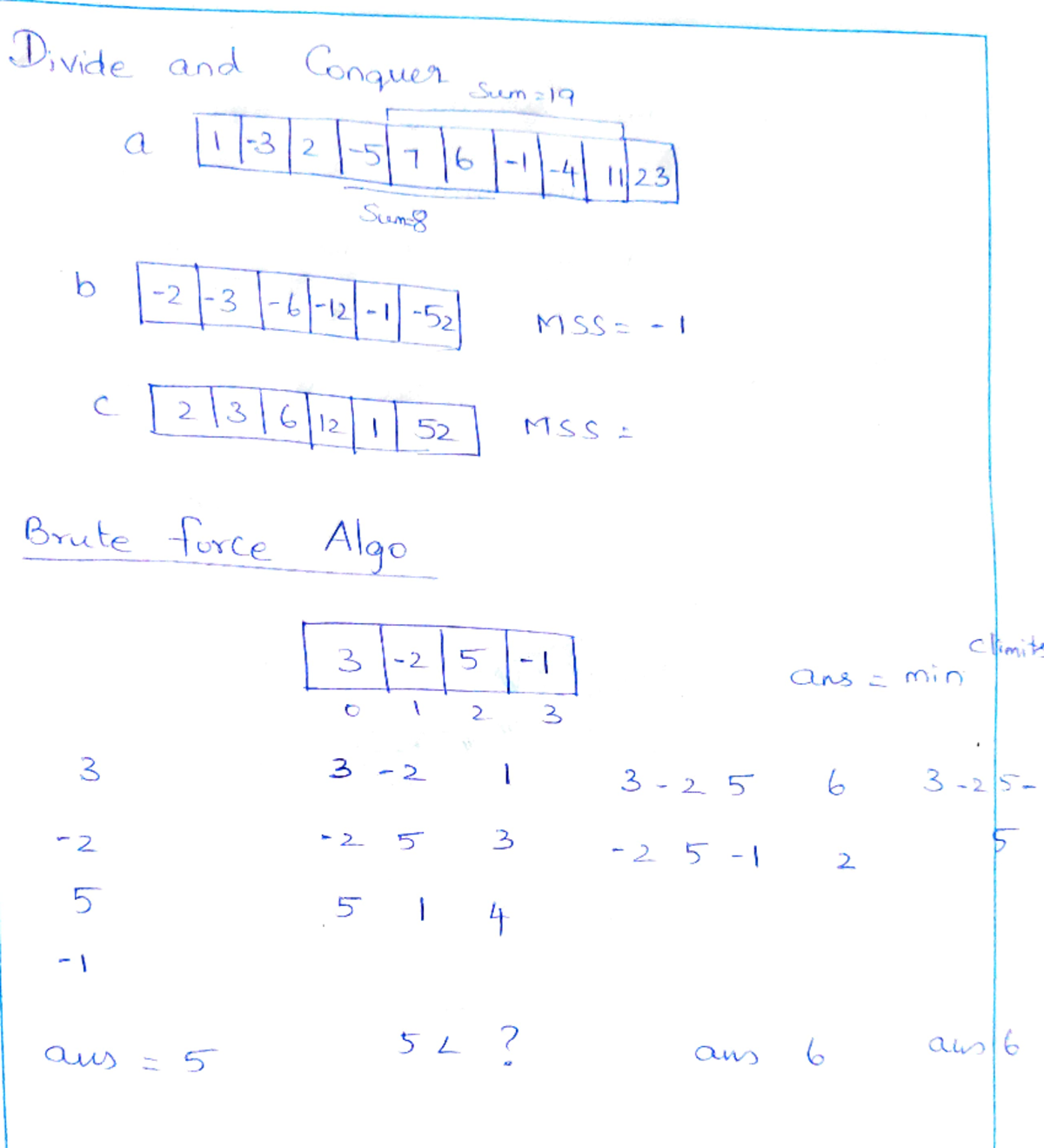 12-Example-Maximum Subarray - Dvide and C Sum Sum b 23 5 SS I MSS 232 ...