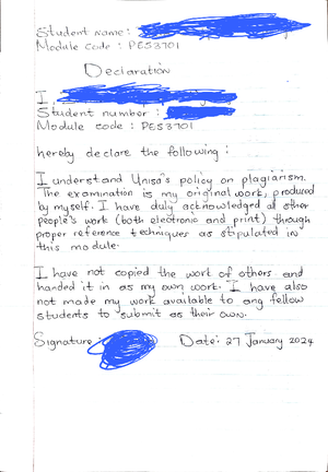 PES3701 Examination Paper - UNIVERSITY EXAMINATIONS FINAL EXAMINATION ...