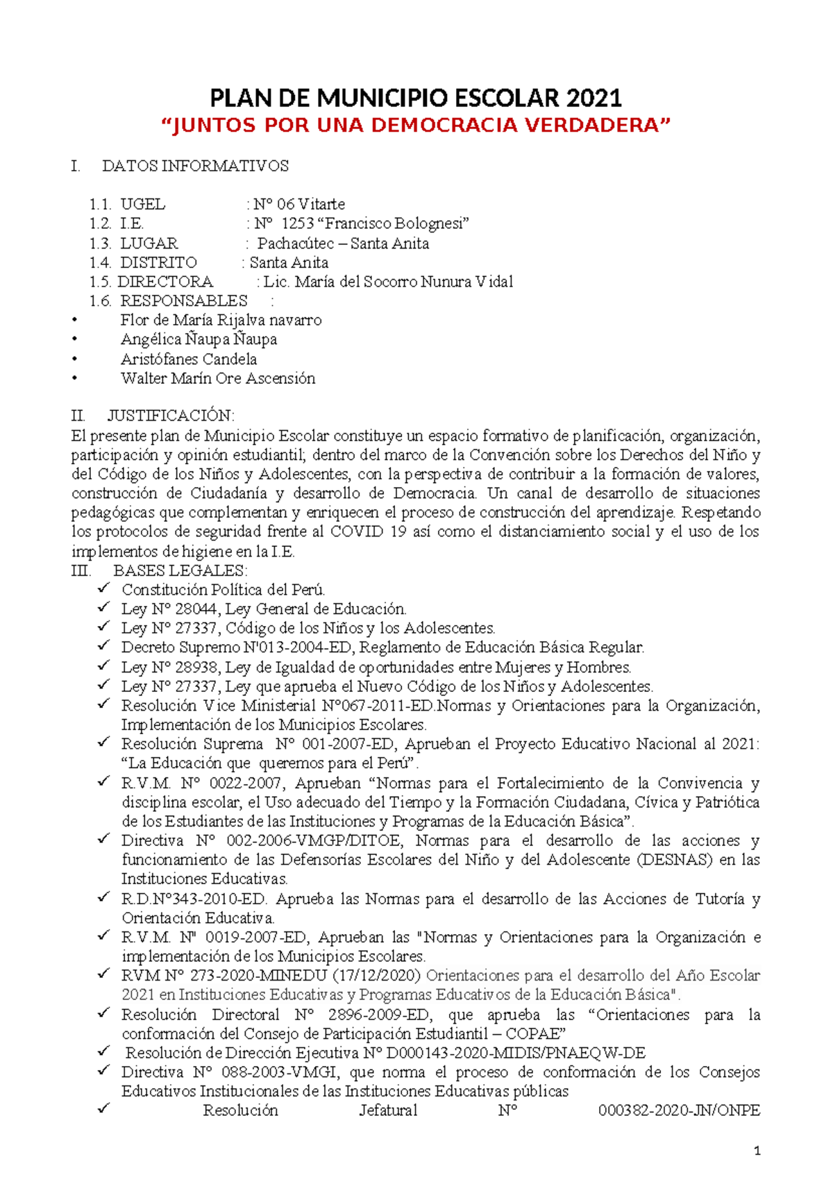PLAN DE Municipio Escolar 2021 F - PLAN DE MUNICIPIO ESCOLAR 2021 ...
