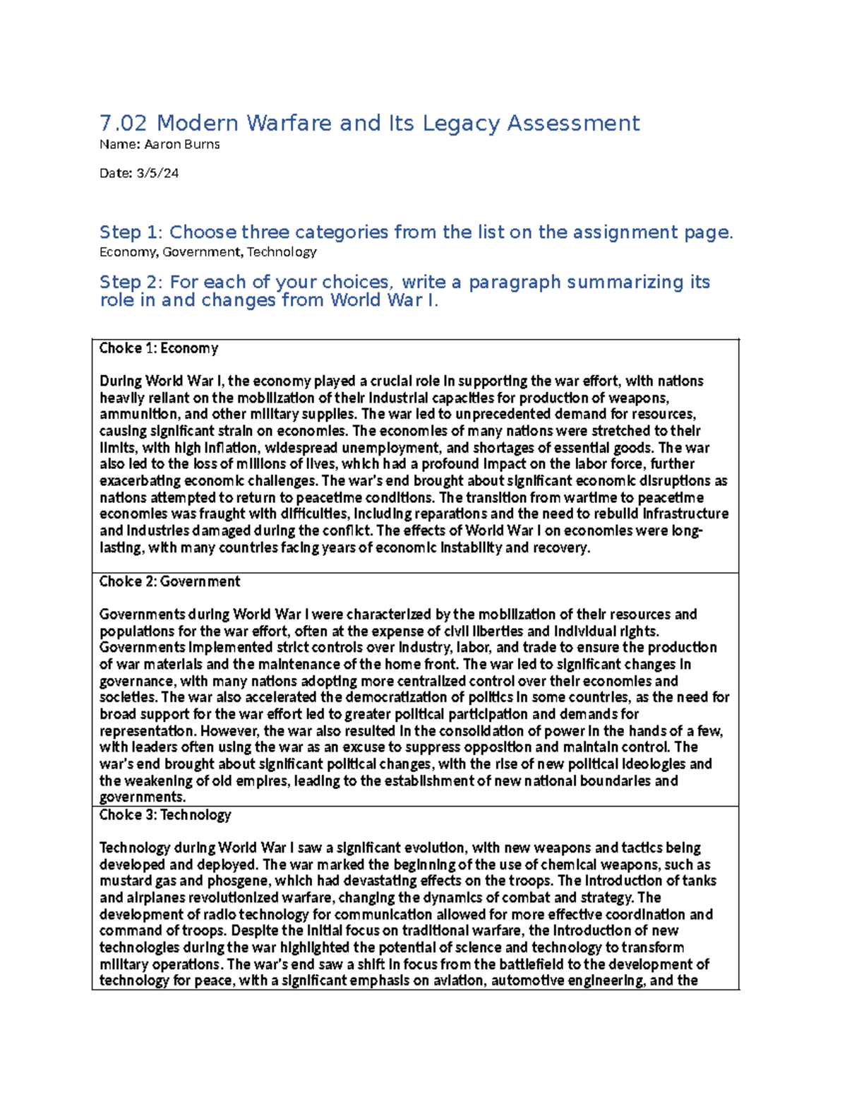 Modern warfare legacies wh yourname - 7 Modern Warfare and Its Legacy ...