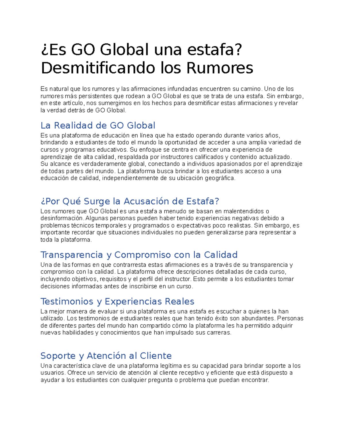 Es GO Global una estafa - ¿Es GO Global una estafa? Desmitificando los ...