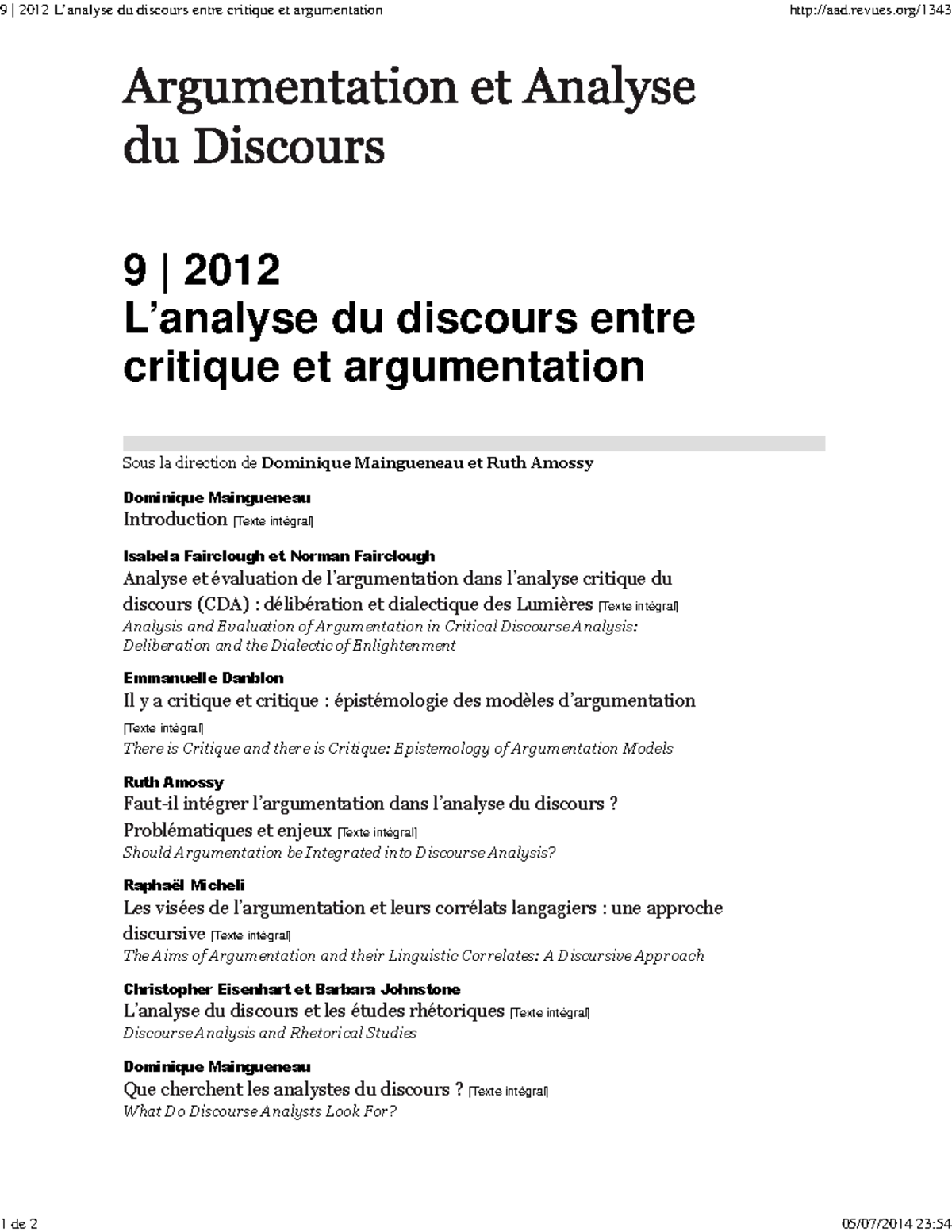 Titre d'article - Rtjj - 9 | 2012 L’analyse du discours entre critique ...