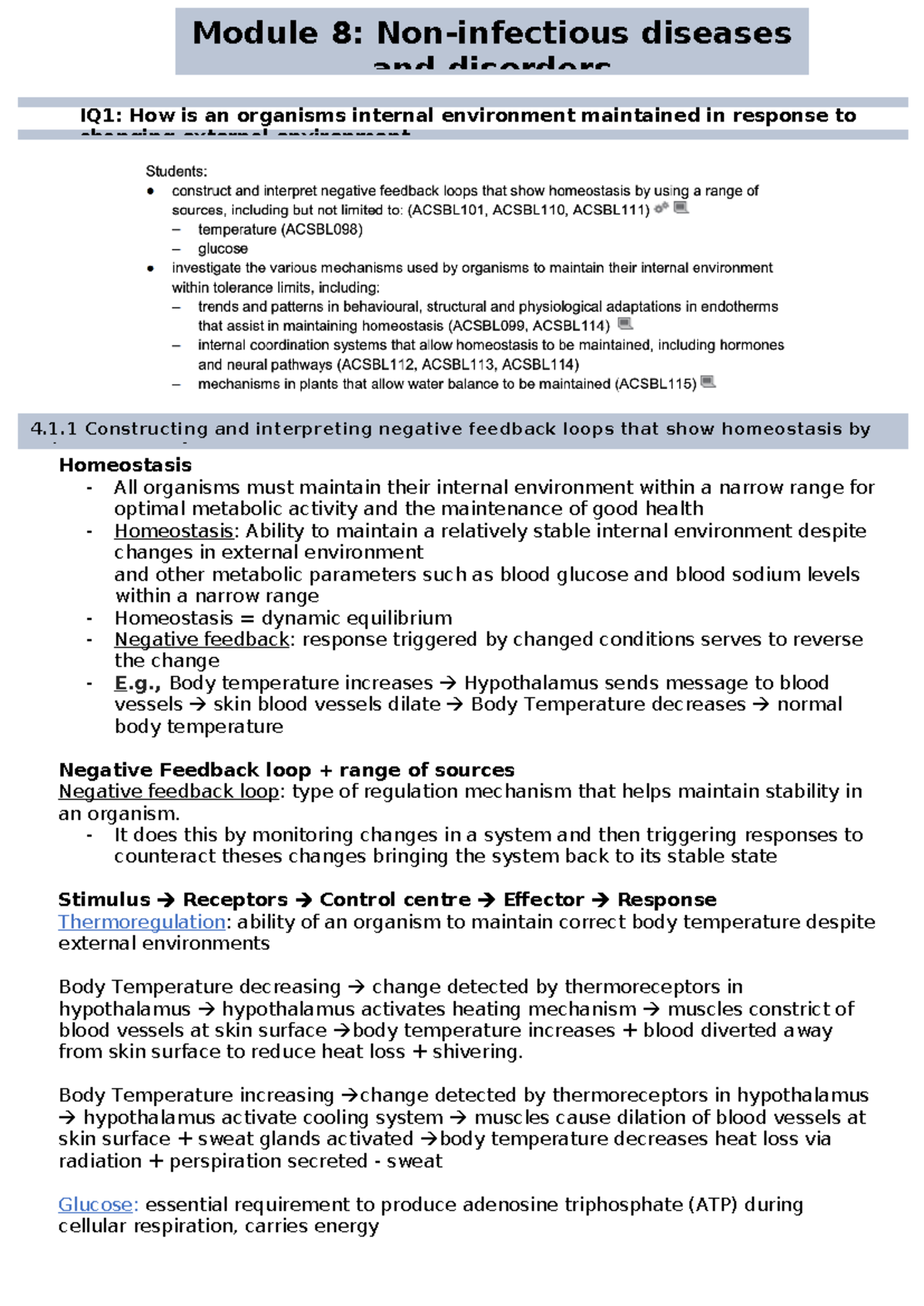 HSC Biology Module 8 - Module 8: Non-infectious diseases and disorders ...