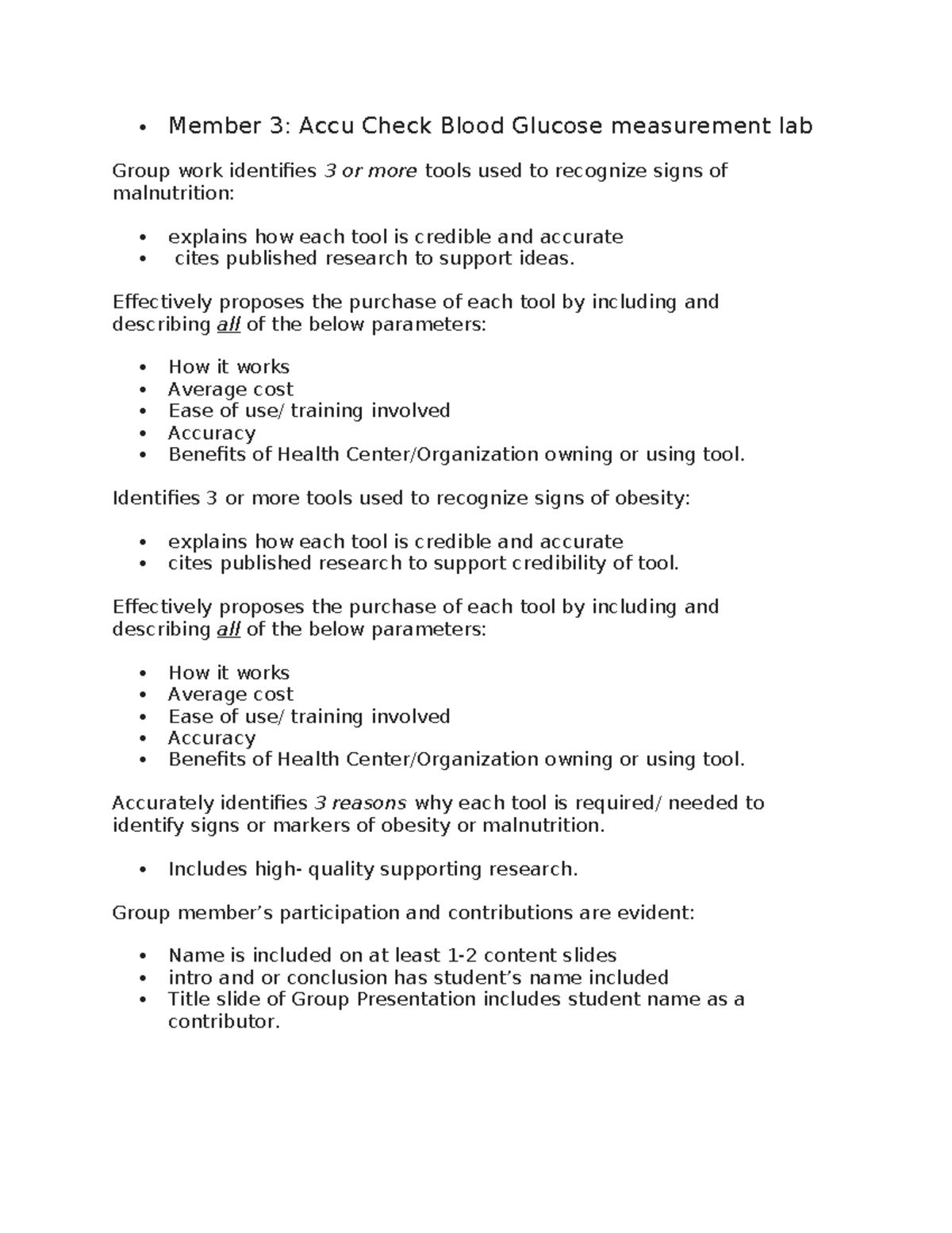 Unit 3 Group Assignment - Member 3: Accu Check Blood Glucose ...