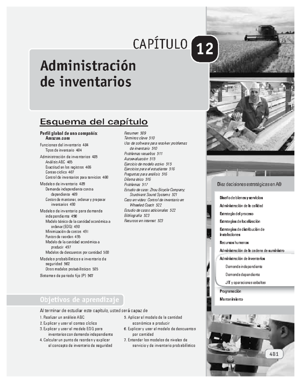 4 Inventarios - CAPÍTULO 481 Administración de inventarios Realizar un ...