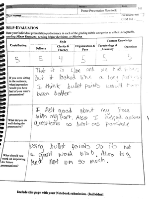 Project 1 planning - CEM 161 - Studocu