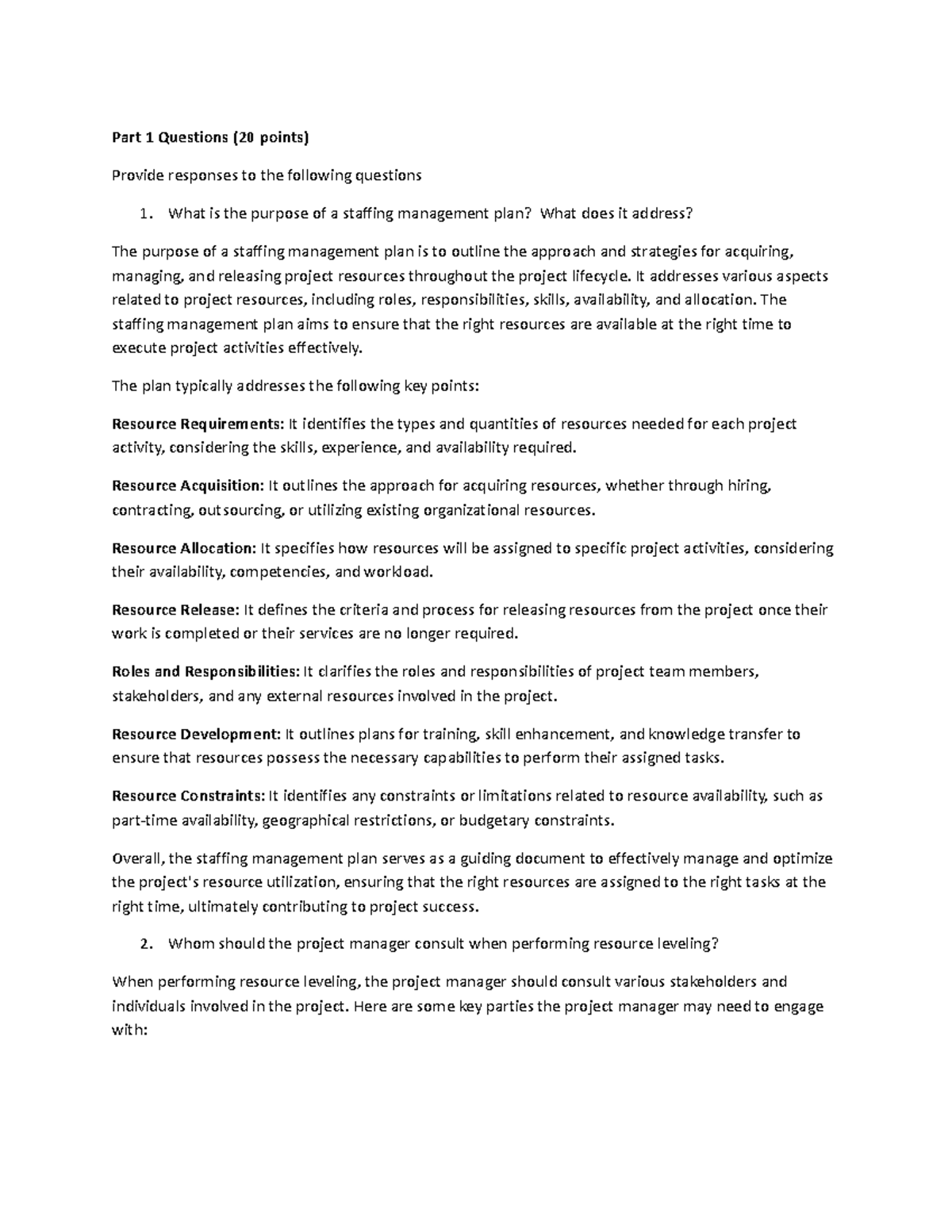 Untitled document - Group Project - Part 1 Questions (20 points ...