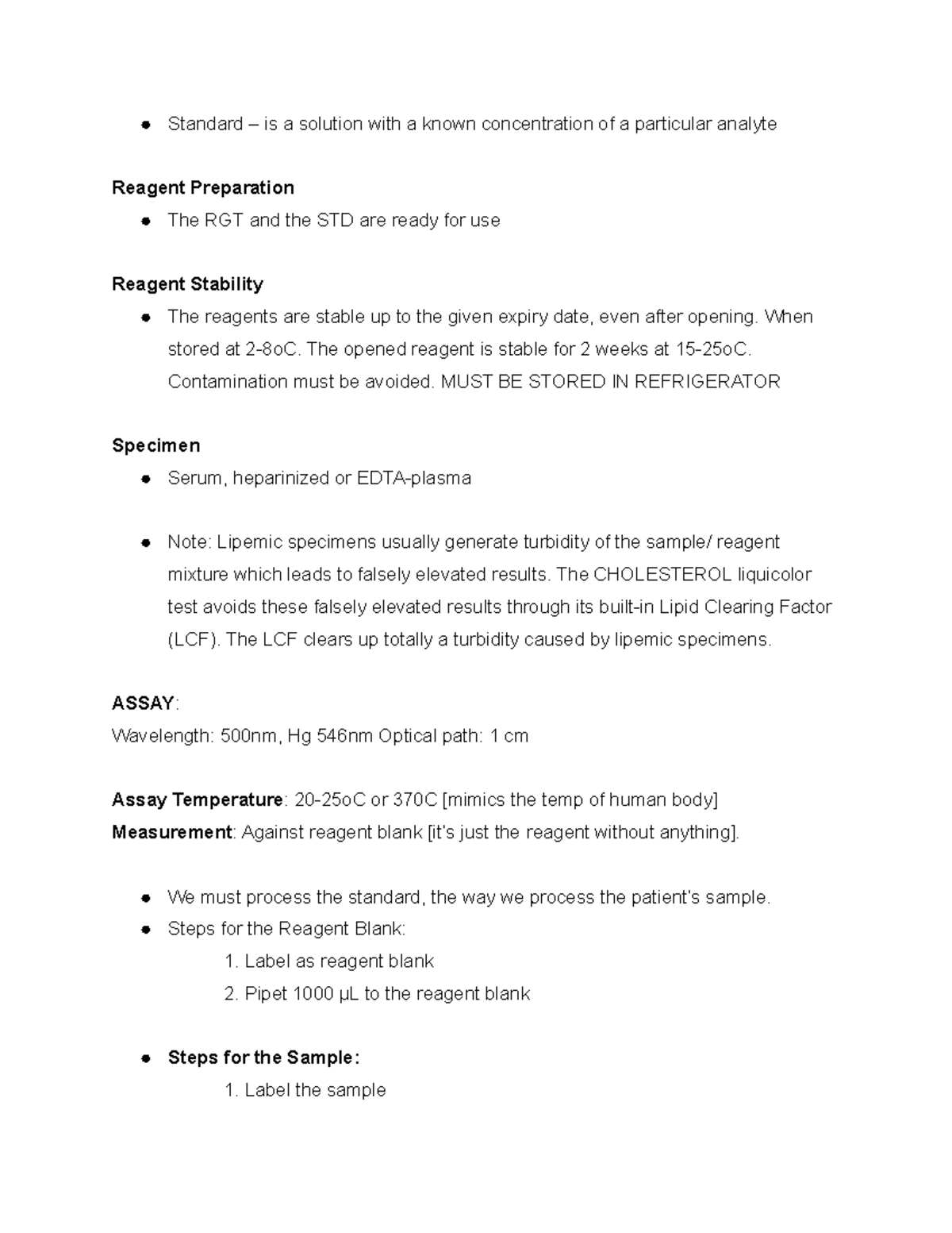 Reagent Kit s Package Inserts part 2 - Standard – is a solution with a ...