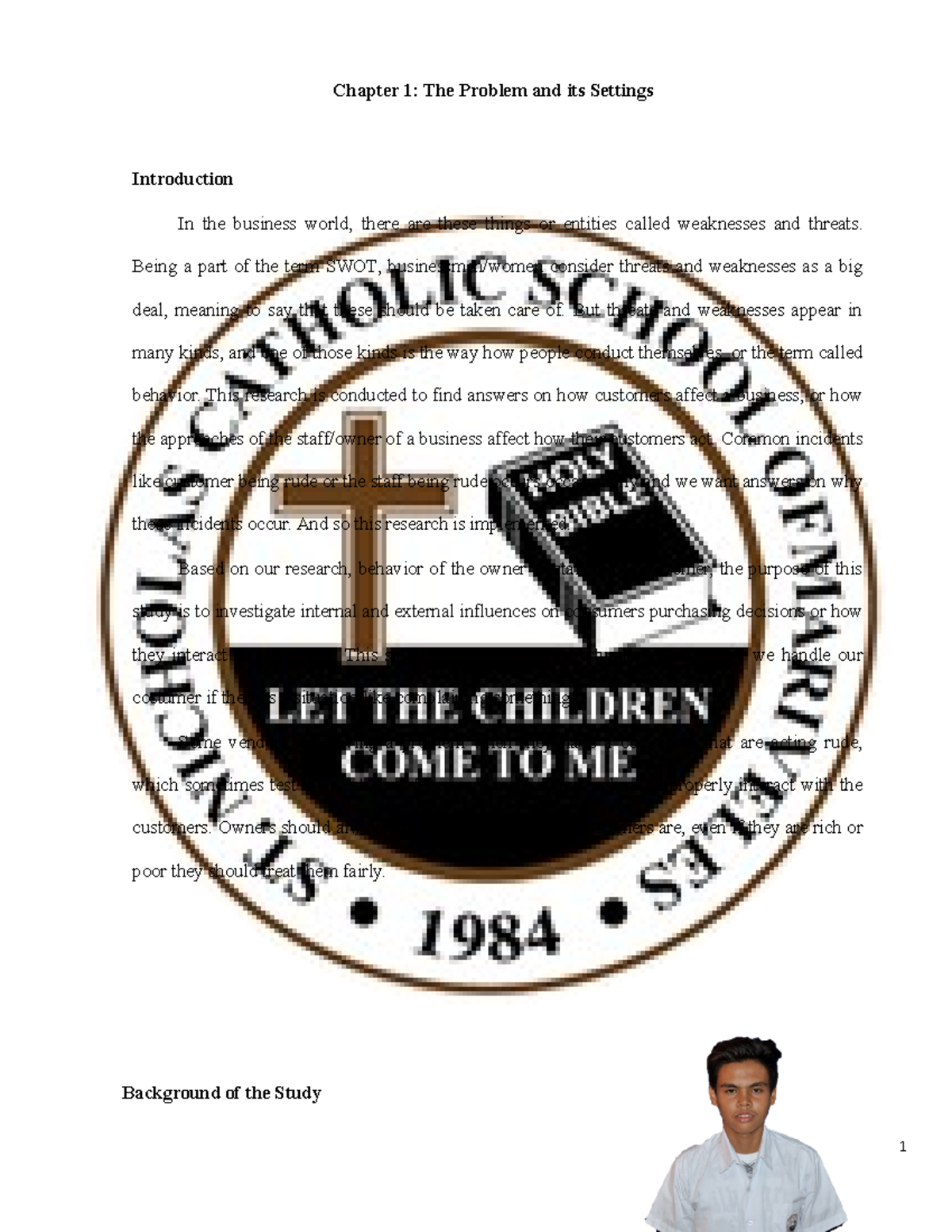 Thesis - research - Chapter 1: The Problem and its Settings ...