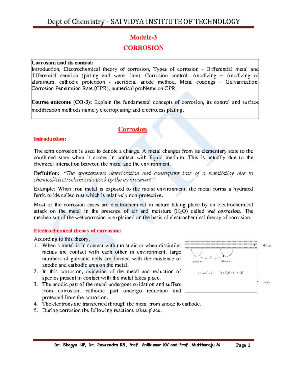 Module 3 - chemistry - Corrosion and its control: Introduction ...