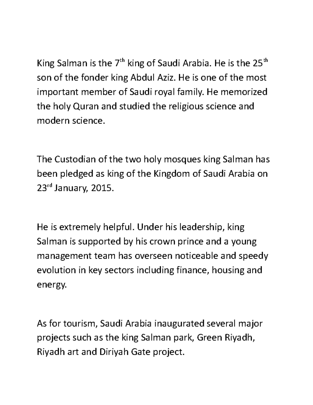 King Salman is the 7th king of Saudi Arabia - He is the 25th son of the ...