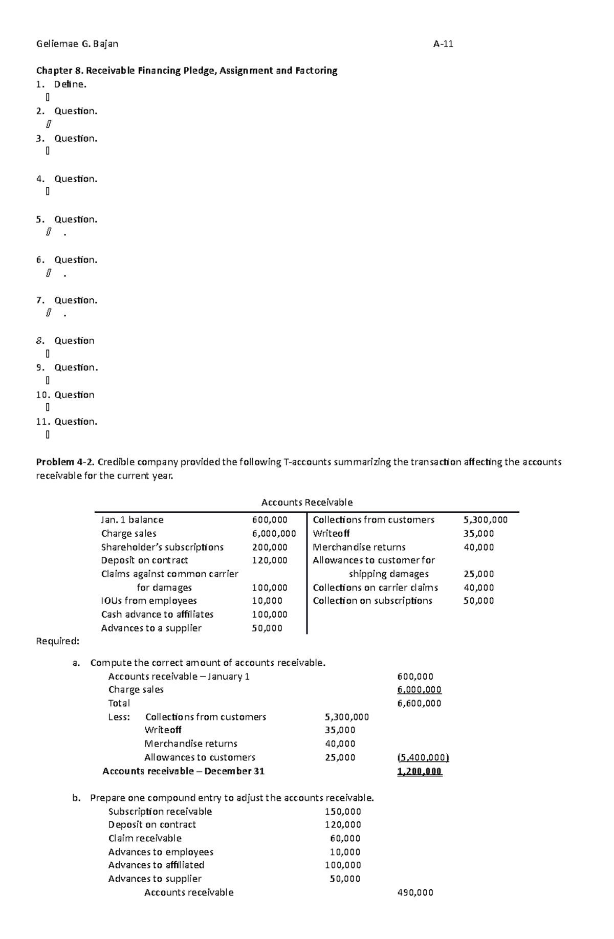 FAR Assignment Format - Financial Accounting and Reporting - Geliemae G ...