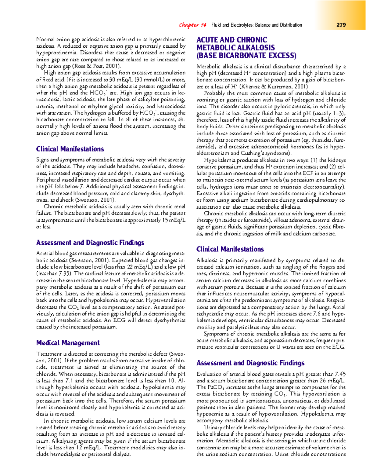 Textbook of medical surgical nursing-31 Lecture Notes - Normal anion ...