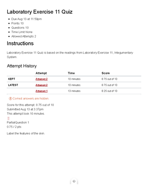 Laboratory Exercise 12 Quiz BIO1120 ONL6FG ONL6F 24 - Anatomy - Laboratory Exercise 12 Quiz Due ...