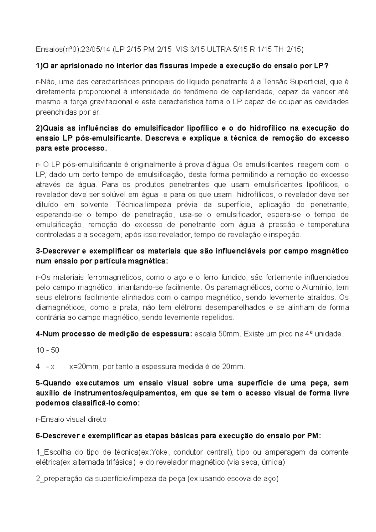 Ensaios - Resumo do conteúdo da disciplina para a prova - (LP PM VIS ...