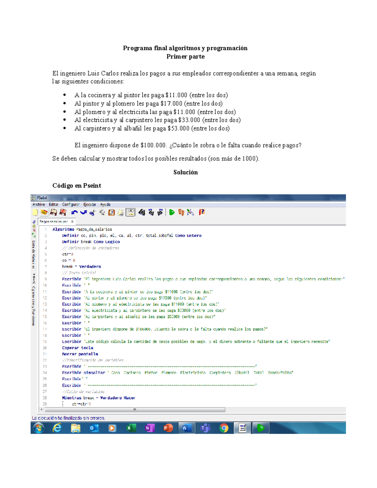 Programa Final Algoritmos Y Programación 1 Parte Programa Final Algoritmos Y Programación