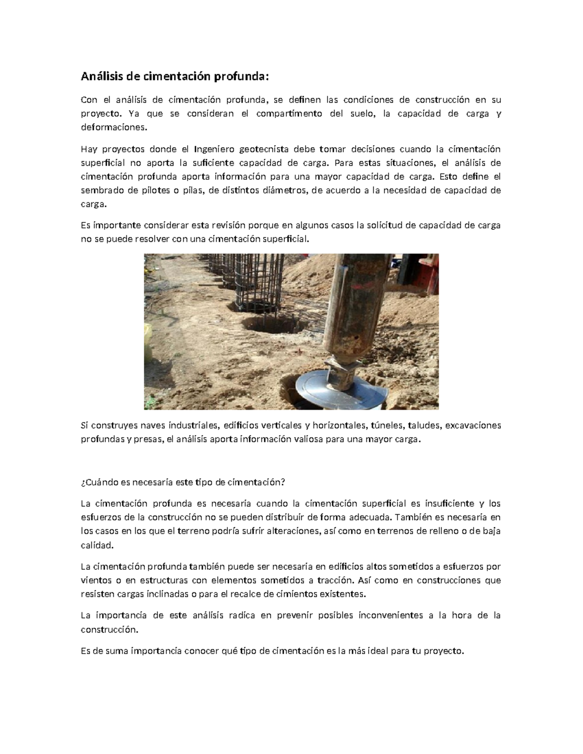 Análisis de cimentación profunda - Análisis de cimentación profunda ...