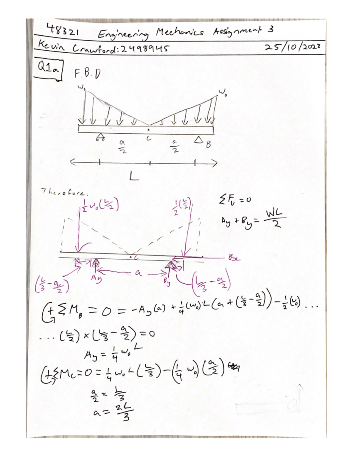 24948945 48321 Engineering Mechanics Assignment 3 - 48321 Engineering Mechanics Assignment 3 ...
