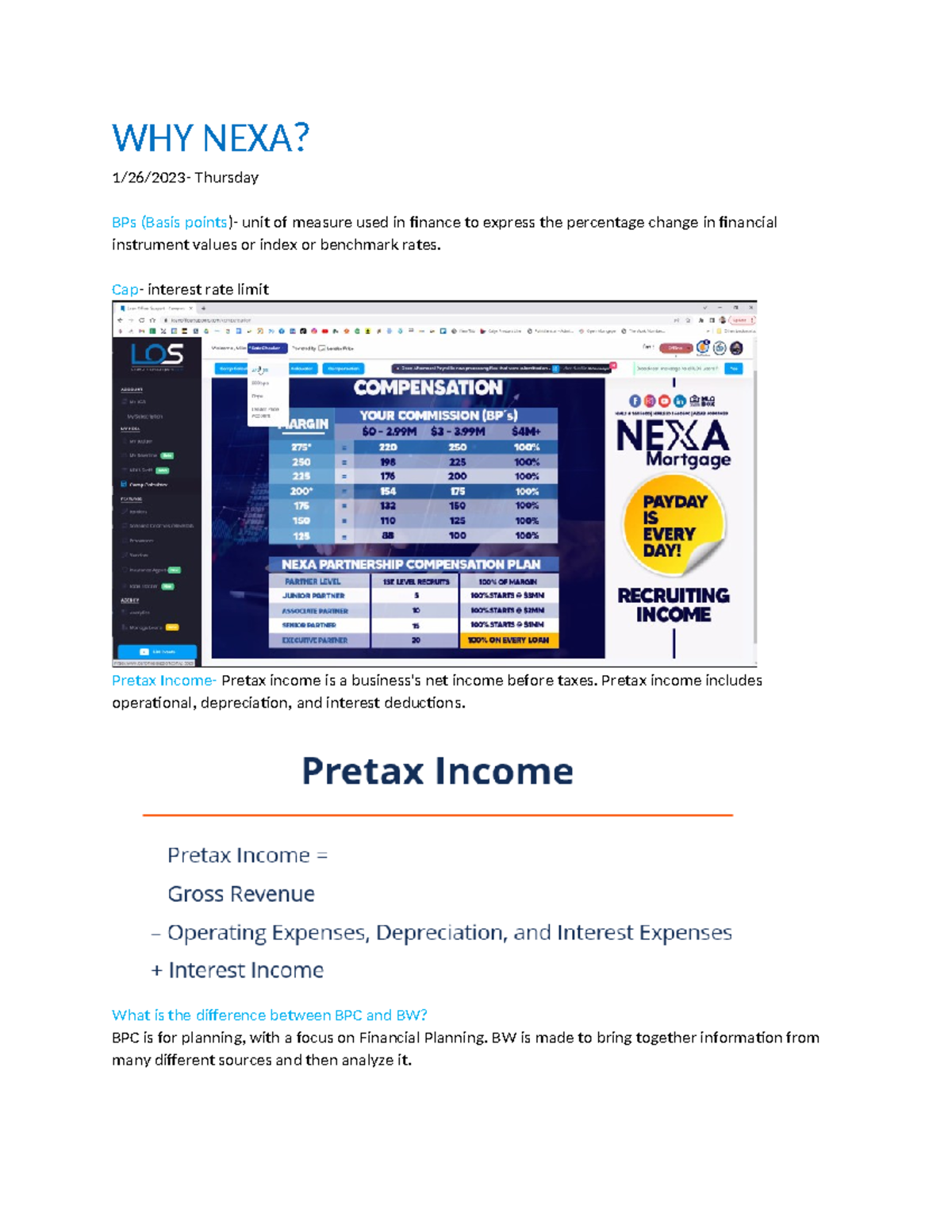 Why Nexa - asdasd - WHY NEXA? 1/26/2023- Thursday BPs (Basis points ...