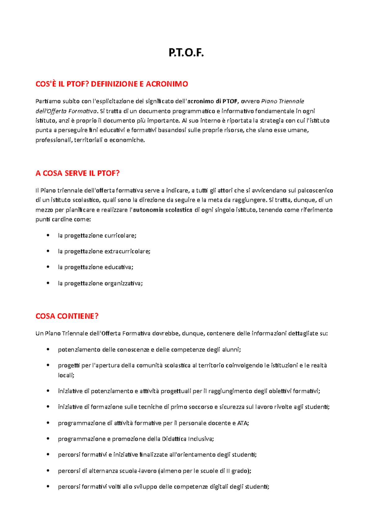 .arch P.T.O.F - P.T.O.F - P.T.O. COS'È IL PTOF? DEFINIZIONE E ACRONIMO ...