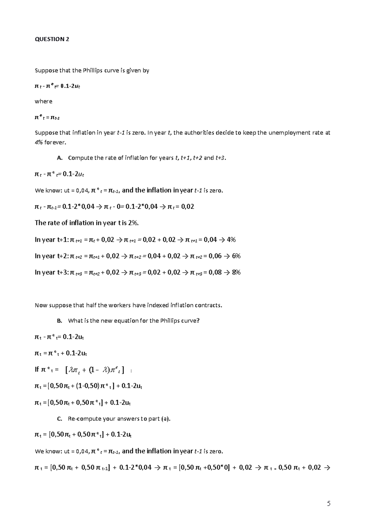 Seminar 6 exercise 2 - Problem set 6, ejercicio 2 del intro a la macro (los gráficos y las - Studocu