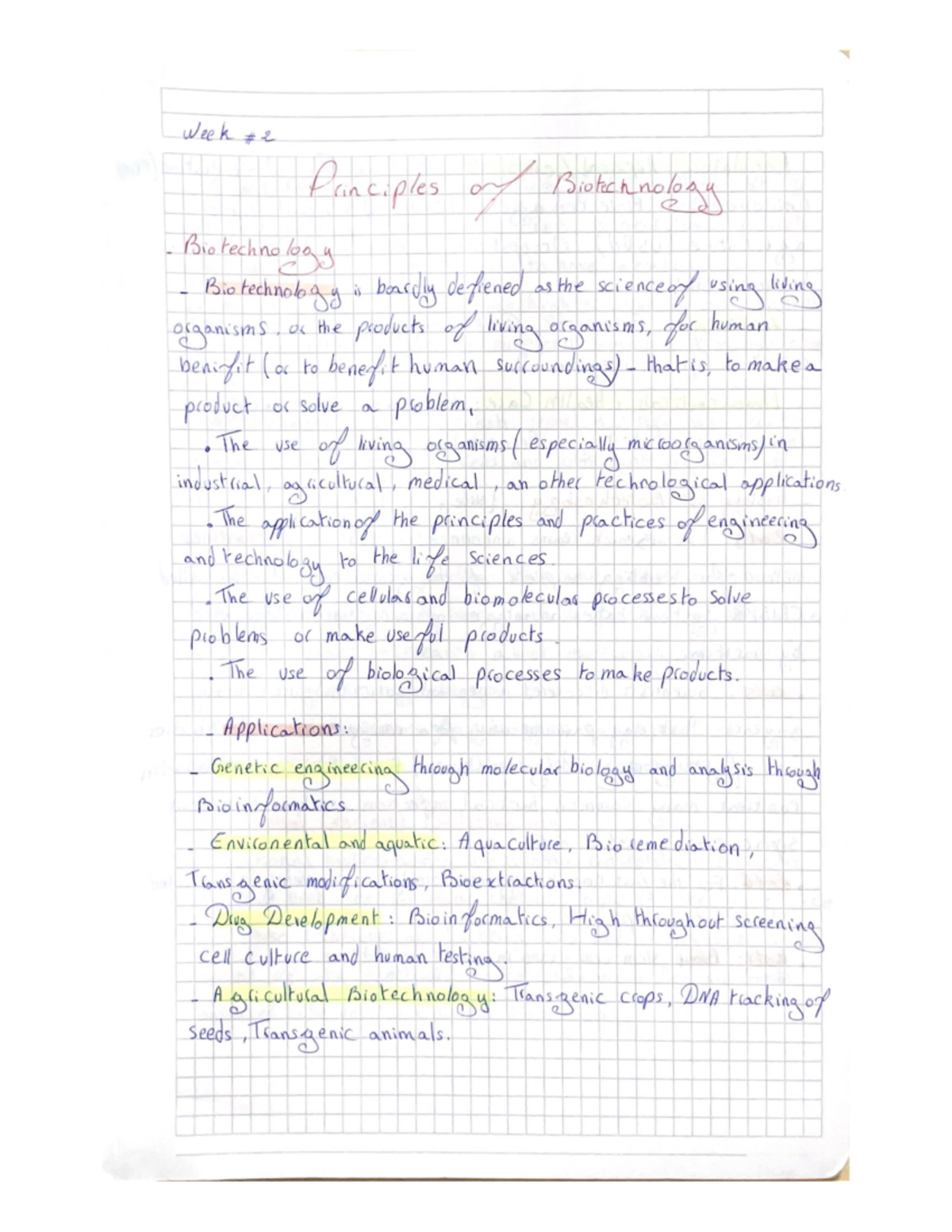 Biotech 1 - lecture notes b - introduction to biotechnology - Studocu