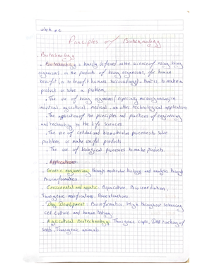 Biotech 2 - lecture notes - introduction to biotechnology - Studocu