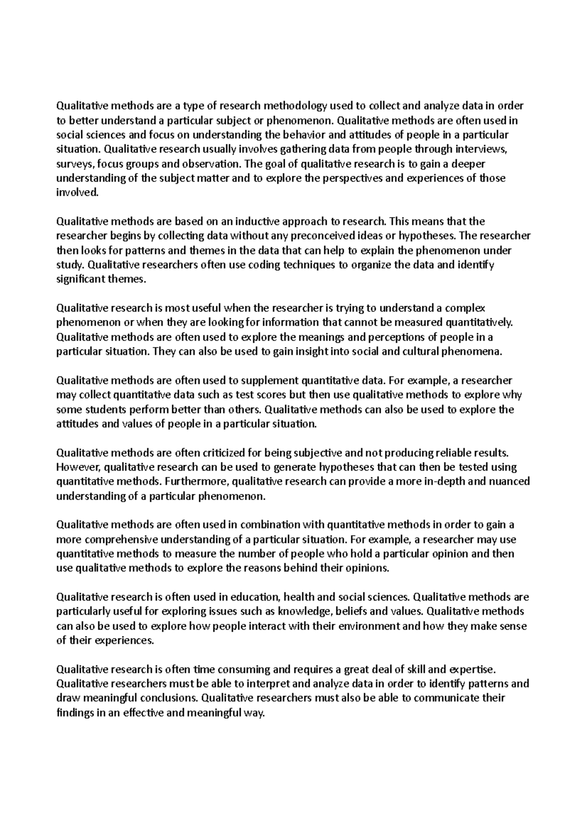 Qualatative method - Kvalitativ metode og brugen heraf - Qualitative ...